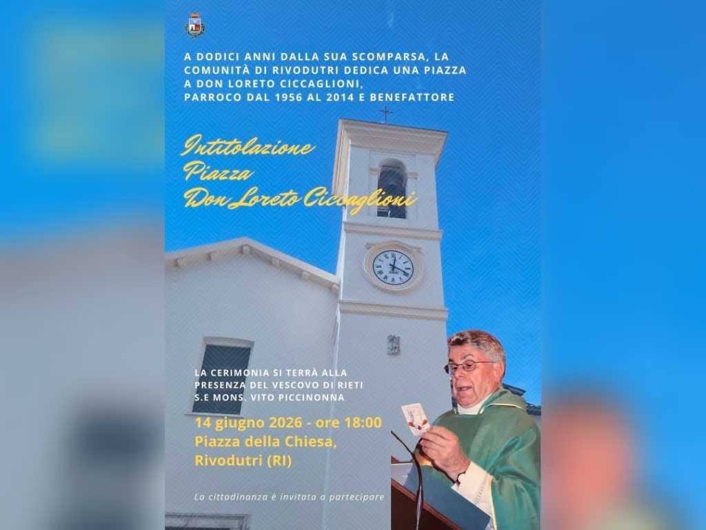 Vito Piccinonna a Rivodutri per l’intitolazione della piazza a don ...